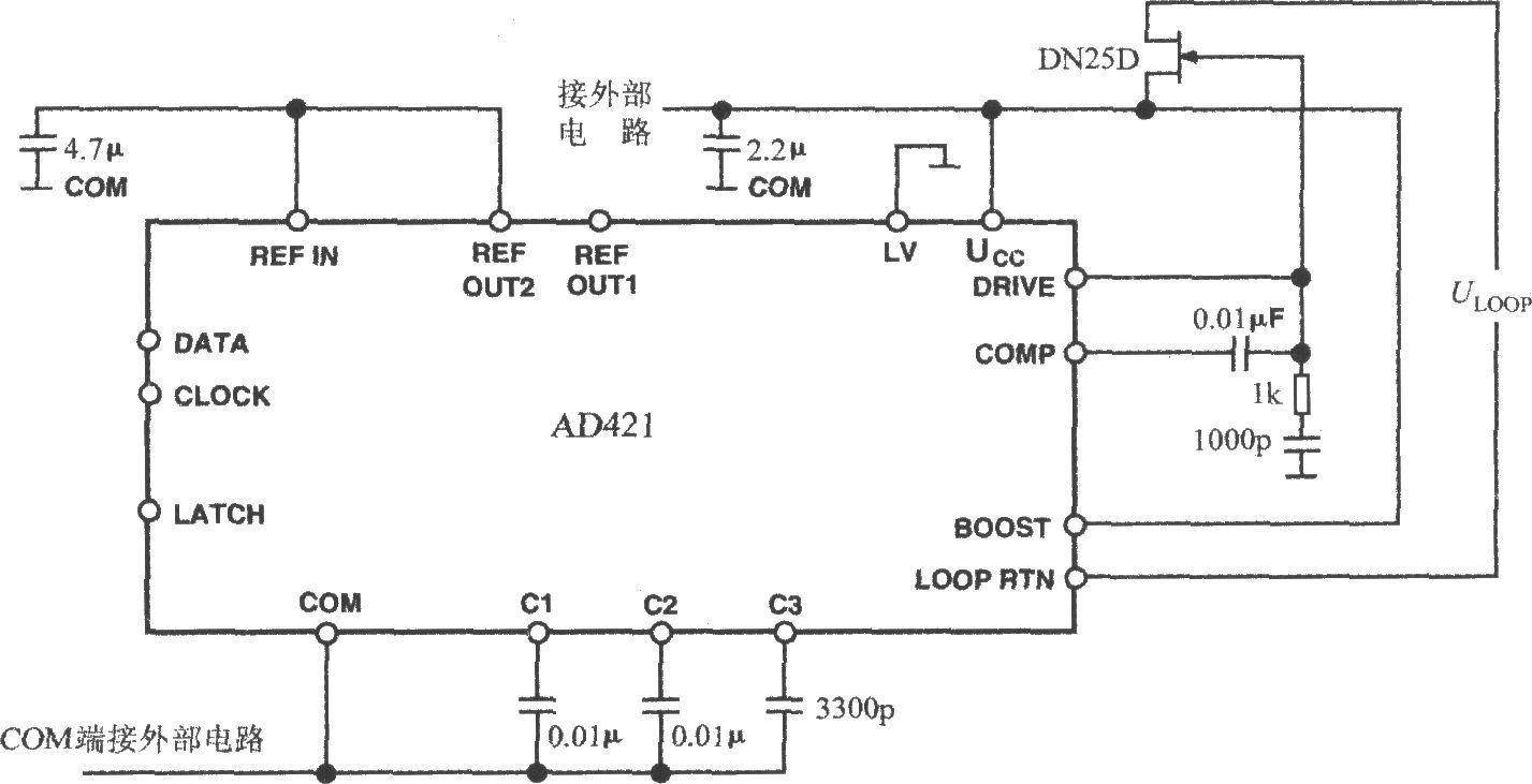 4～20mA电流环输出式数模转换器AD421的基本接线–电路图–电子工程世界