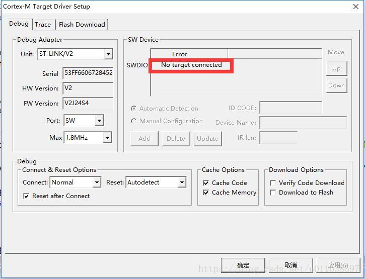 STM32的SWD烧录模式No Target Connected 错误的一种情况_历史上今天-电子工程世界