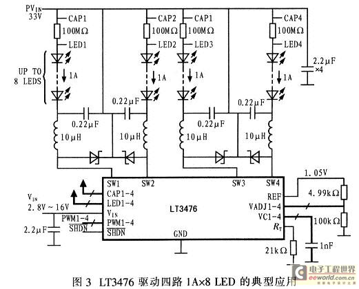 大电流4通道LED驱动器LT3476及其应用-电子工程世界