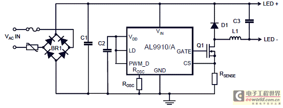 Diodes AL9910通用高压高亮LED驱动方案-电子工程世界