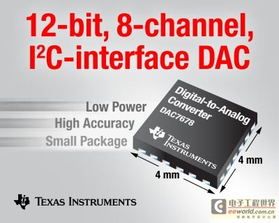 德州仪器 12 位 8 通道 I2C 接口 DAC 助力打造卓越的多通道高密度应用-电子工程世界