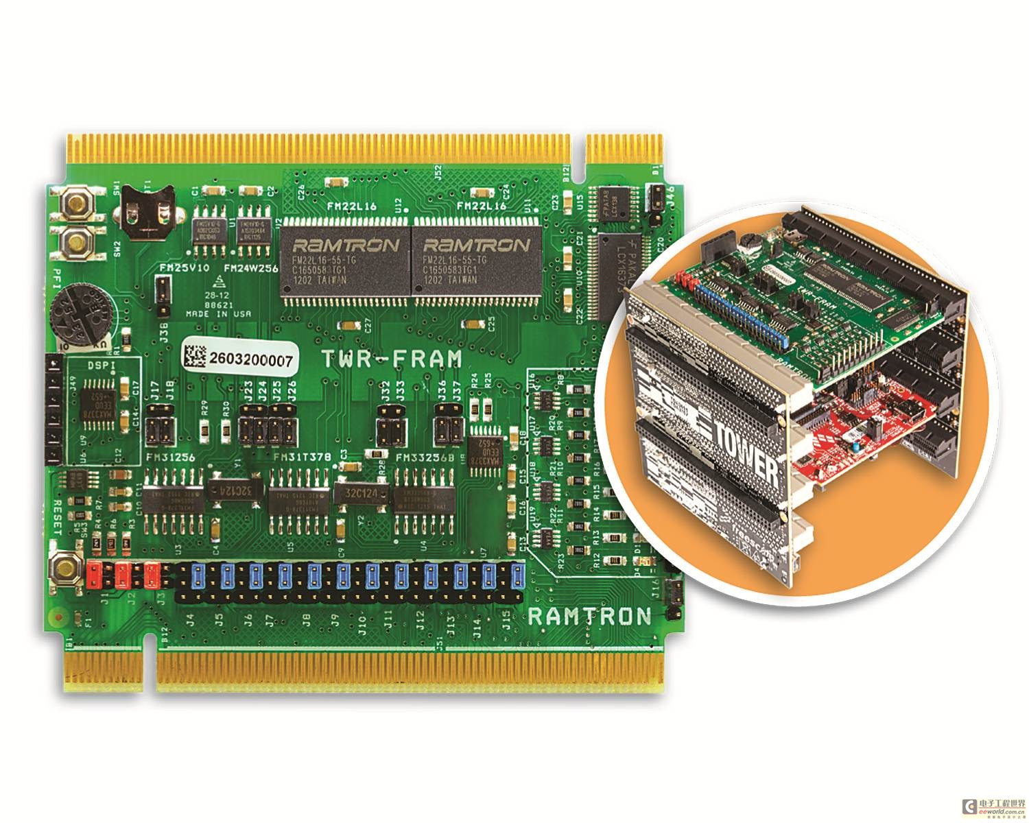 Ramtron推出可与广受欢迎的飞思卡尔Tower System一起使用的F-RAM存储器模块-电子工程世界